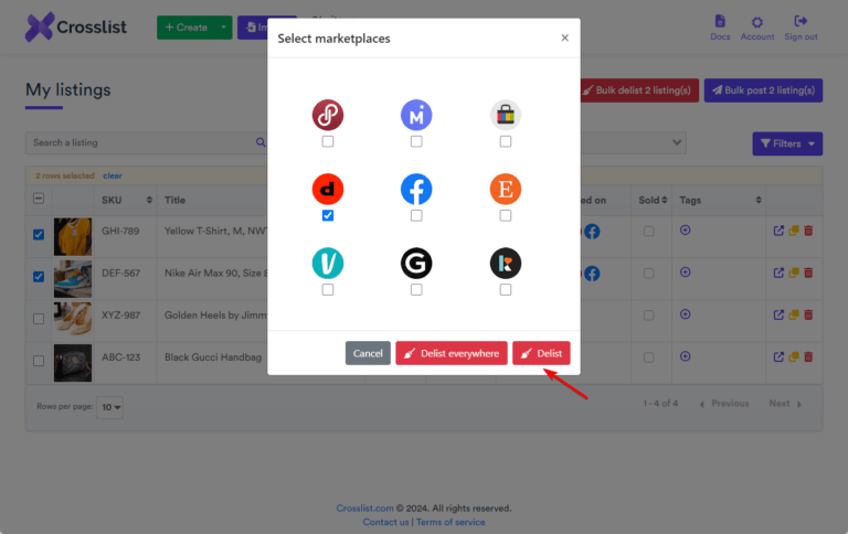 How To Relist And Delist On Multiple Marketplaces With Crosslist