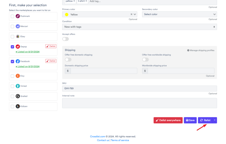 How To Relist And Delist On Multiple Marketplaces With Crosslist